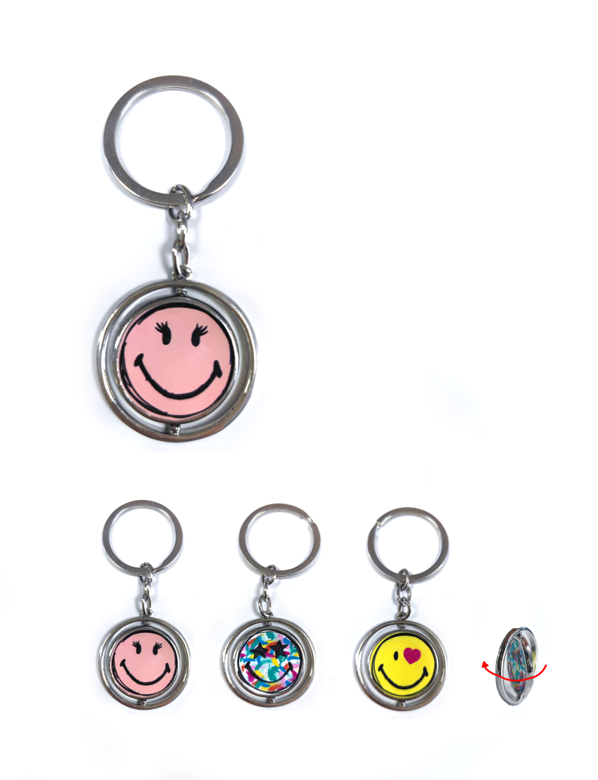SmileyWorld Collection Revolving Metal Keychain | MINISO