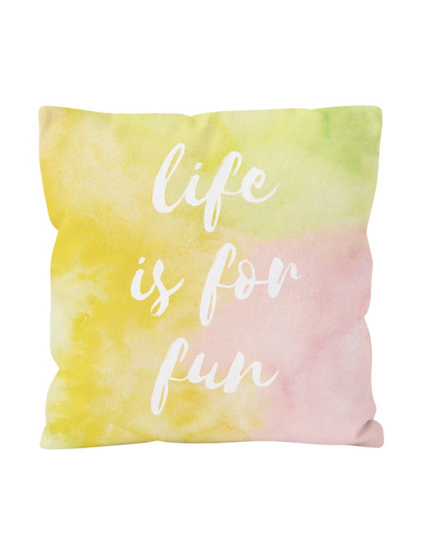 MINISO Life Is For Fun Colour Explosion Square Pillow | MINISO