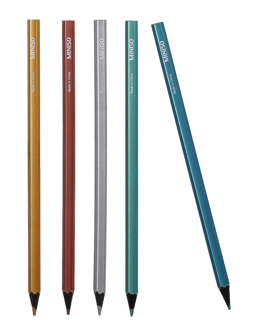 Metallic Art Supplies: 5 Coloured Pencils Set | MINISO