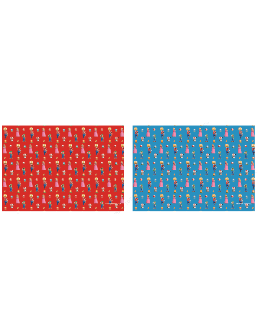 Super Mario Bros Collection 100x70cm Wrapping Paper (2 Assorted Models ...