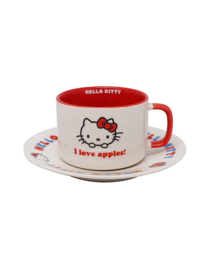 Hello Kitty Apple Collection Ceramic Cup With Coaster | MINISO