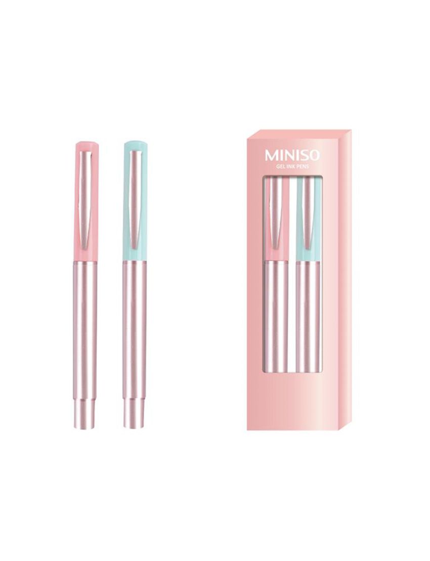 MINISO Rose Gold Gel Pen 2 Pack PDQ | MINISO